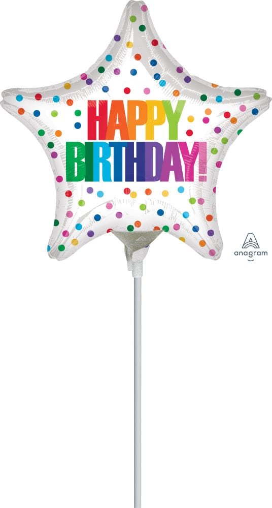 Buy 09" Happy Birthday Color Dots balloons for only 0.5 USD by Anagram ...